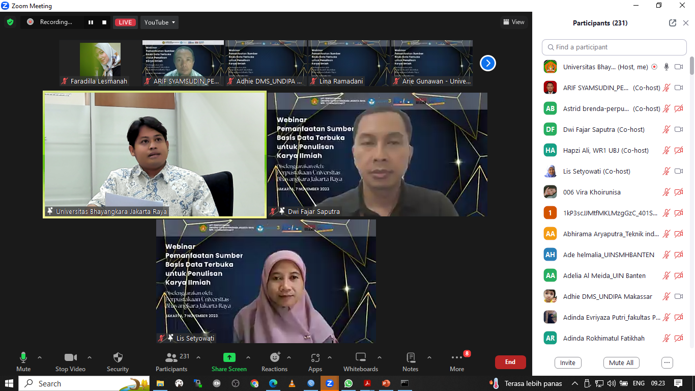 Pelaksanaan Webinar Pemanfaatan Basis Data Terbuka